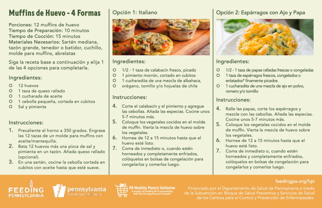 Breakfast Recipe Cards_Spanish - Healthy Pantry